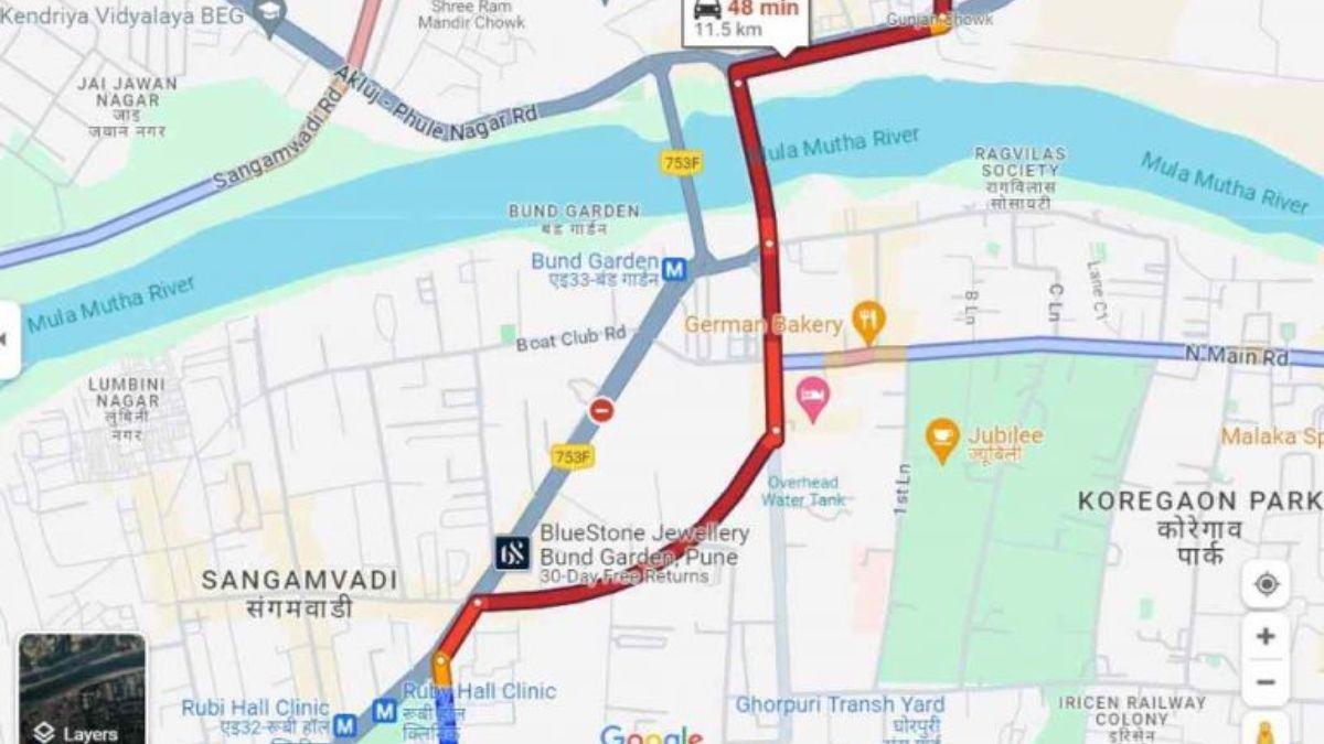 Pune: Heavy Traffic Jam in Sadhu Vaswani Bridge Area, Koregaon Park ...